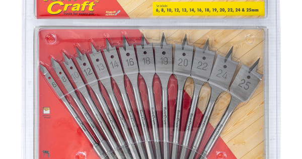 SPADE BIT SET 13PCE DOUBLE BLISTER