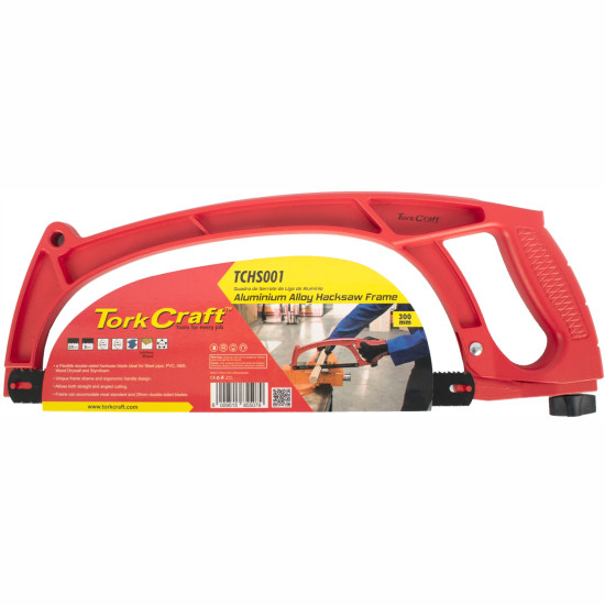 ALUMINUM ALLOY HACKSAW FRAME 300MM C/W FLEXIBLE DOUBLE EDGE BLADE