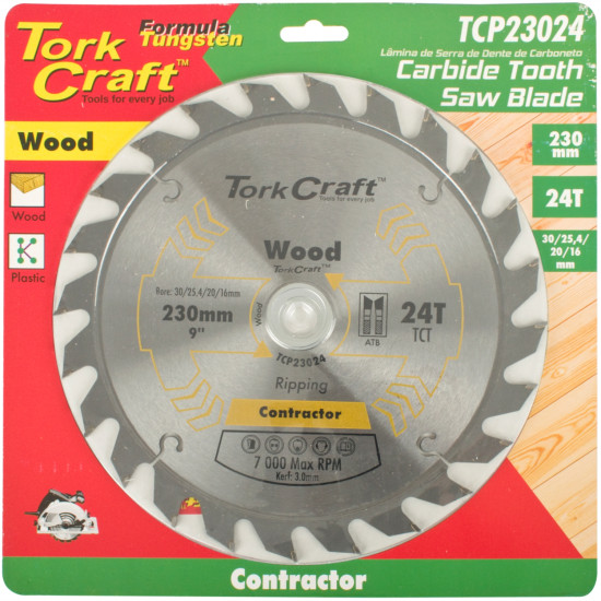 BLADE CONTRACTOR 230X24T 30/1/2 CIRCULAR SAW TCT